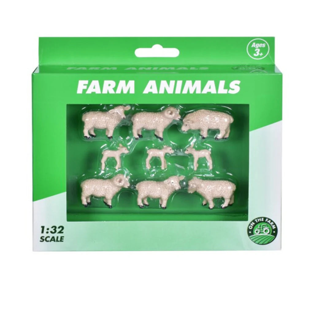1:32 Scale Farm Animals – Sheep & Lambs Set (9pcs) – Sheepproducts.ie